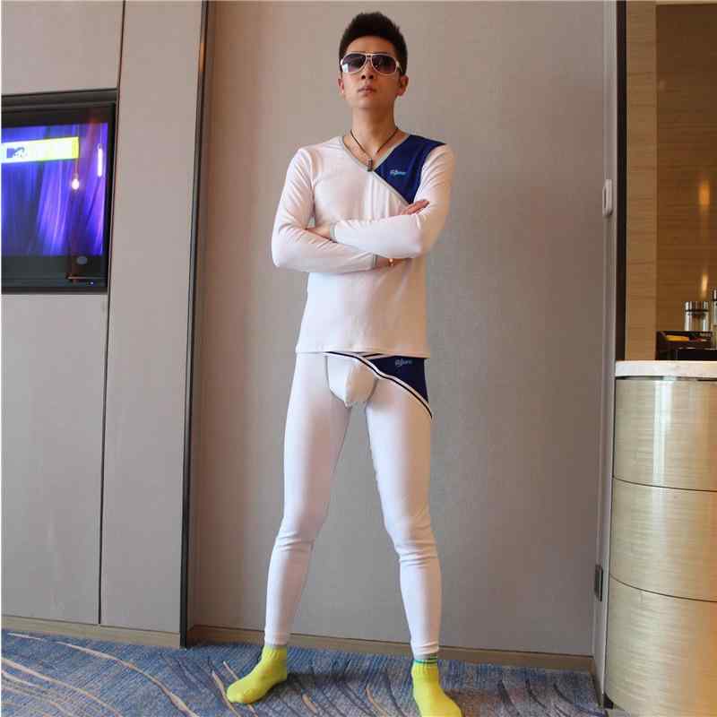 肌着 メンズ 男性用 秋冬 保温 上下セット 立体裁断 インナー 部屋着 普段使い ポリエステル混紡 墨黒 雪白 米黄 深藍 花灰