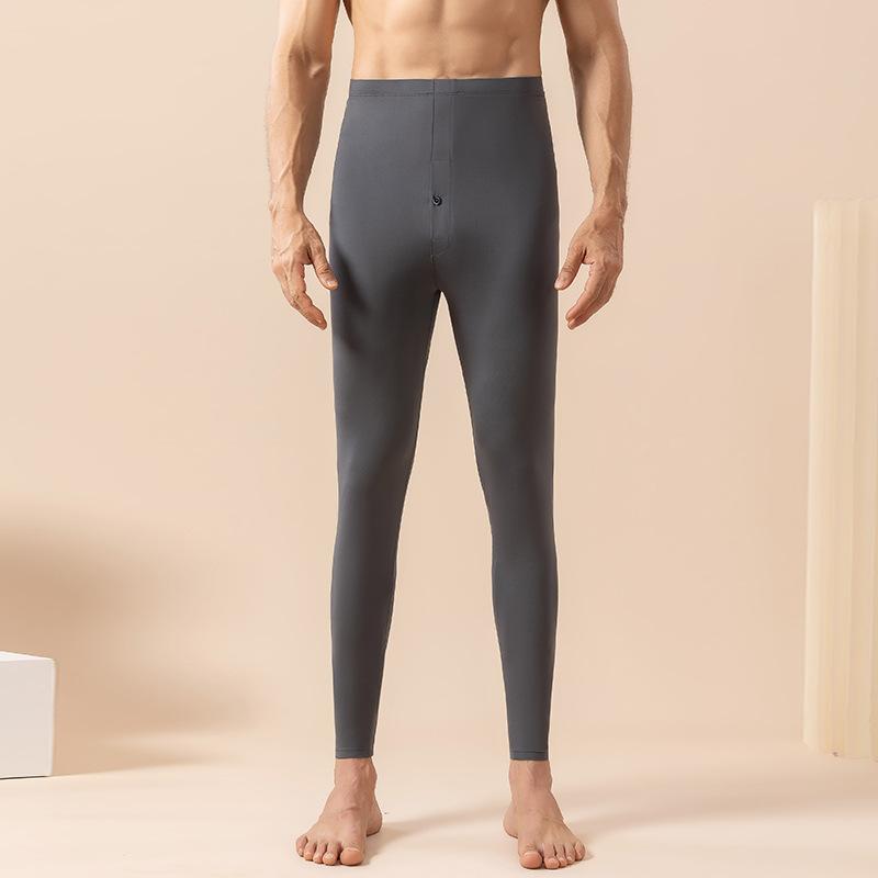 メンズ 秋用インナー 男性用 保温ロングパンツ ポリエステル 伸縮性 ズボン下 大寸サイズ ブラック ネイビー グレー