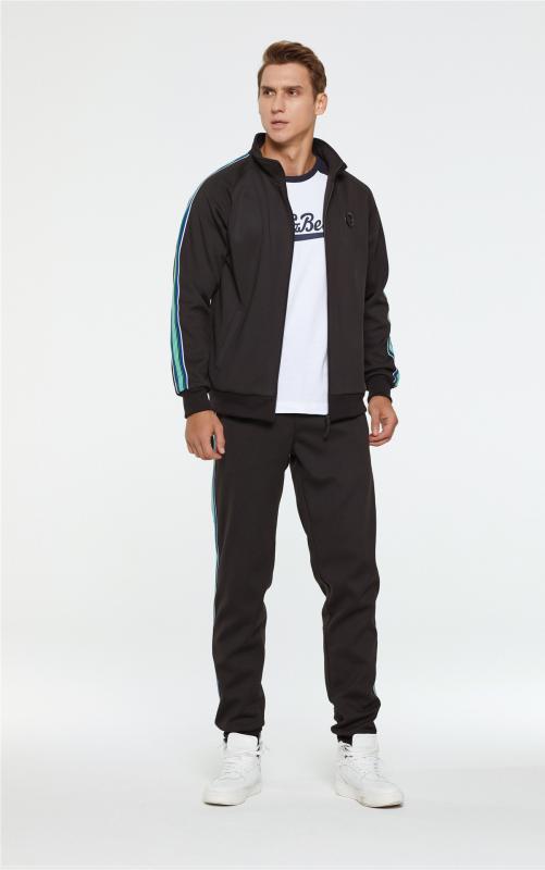 メンズ ジャージ 上下セット 長袖 スポーツウェア 男性用 2点セット ジップアップ 配色 普段使い アウトドア トレーニングウェア ポリエステル ブラック ホワイト ブルー・スタイル: カジュアル・・パンツ丈: 長袖・上着のスタイル: ジ...