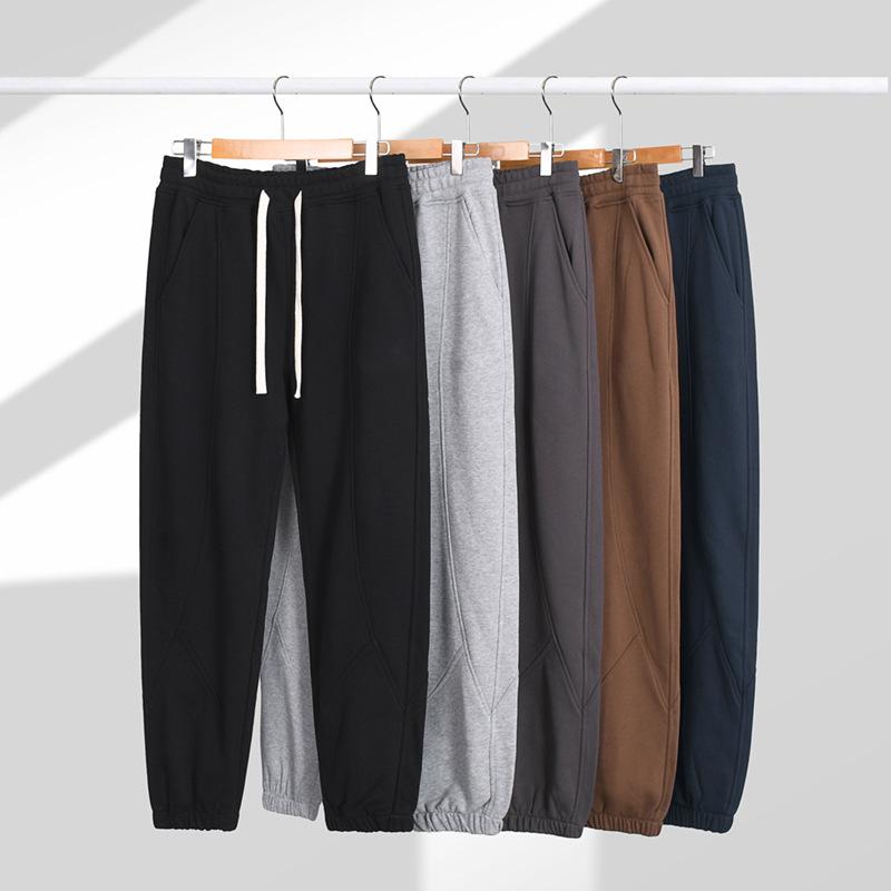 パンツ 男性用 スウェットパンツ 裾絞り ジャージパンツ 運動着 普段使い 春秋 360G ヘビーウェイト コットン 伸縮性 ウエスト紐 6サイズ ブラック ネイビー グレー ブラウン・スタイル: スポーツ・対象: 若者・パンツ丈: フルレ...