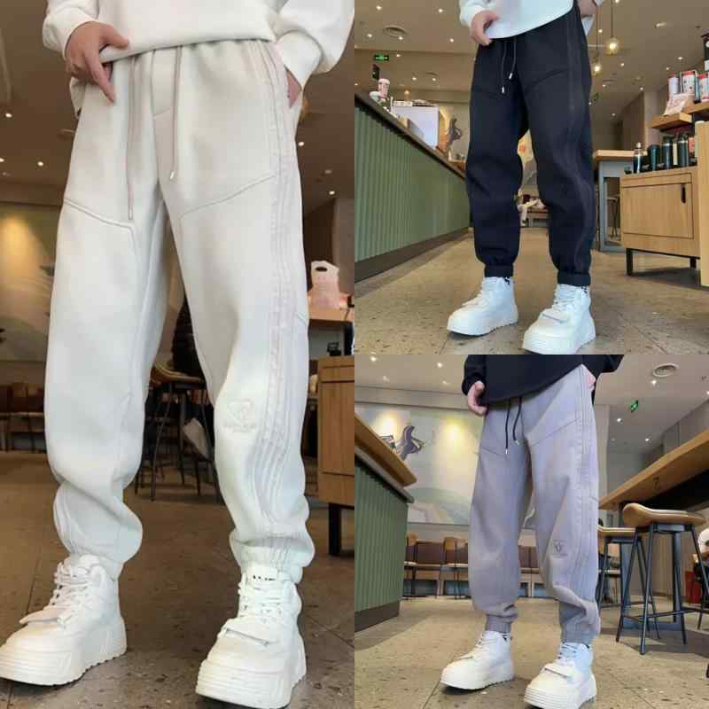 パンツ 男性用 スウェットパンツ 裏起毛 刺繡 裾絞り ゆったり 大きいサイズ 伸縮性 冬 黒 白 赤 普段使い 部屋着・スタイル: 軽熟カジュアル・パンツのタイプ: 束脚パンツ・パンツの長さ: フルレングス・ウエストタイプ: ミドルウエス...