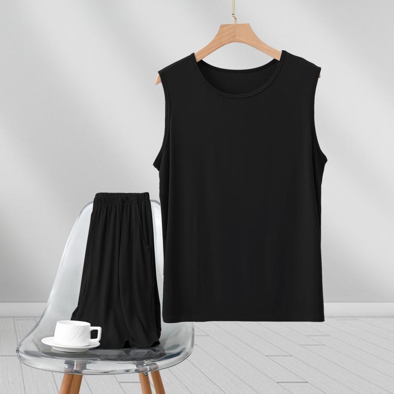 メンズ タンクトップ ショートパンツ セットアップ 再生繊維 夏 涼感 ノースリーブ Tシャツ 短パン スポーツ ウェア 男性用 薄手 部屋着 ルームウェア・カテゴリ: メンズカジュアルセットアップ・スタイル: スポーツ・厚さ: 薄手・パン...