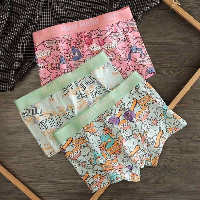 パンツ メンズ 男性用 ボクサーパンツ コットン プリント アニマル フルーツ かわいい 普段使い 部屋着