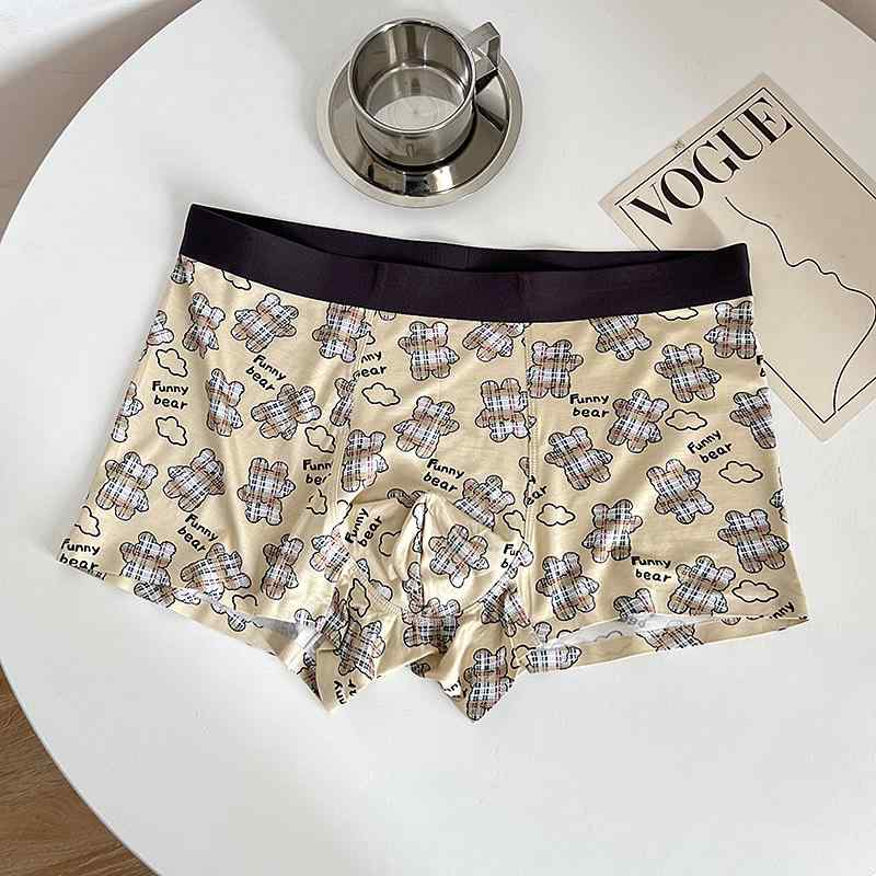 メンズ インナーウェア 男性用 ボクサーパンツ 再生繊維 プリント柄 防臭 吸湿 速乾 四季兼用