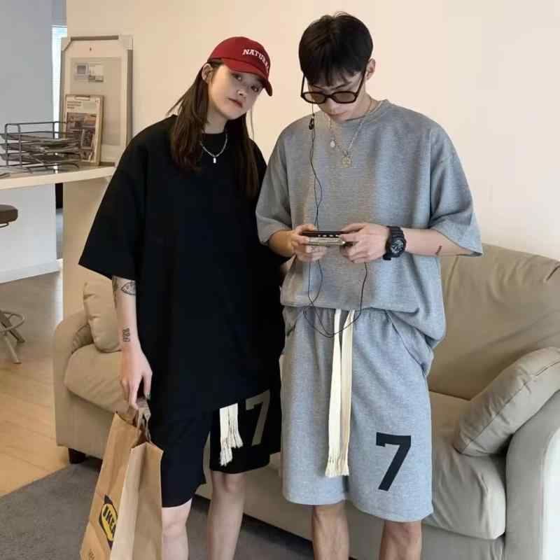 スポーツウェア メンズ 半袖Tシャツ ショートパンツ 上下セット ポリエステル 普段使い 部屋着 韓国 グレー ブラック ホワイト