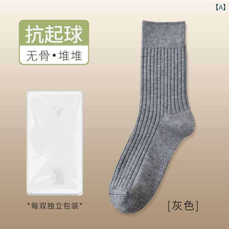 靴下 メンズ 男性用 秋冬 高筒 厚手 裏起毛 保温 吸汗 防臭 ポリエステル 混紡 カジュアル 無地 普段使い