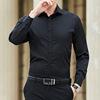 シャツ メンズ 男性用 長袖シャツ スリムフィット 無地 トップス 韓国 カジュアル フォーマル オフィス ビジネス 白 黒 紺 青 S M L XL 2XL 3XL 4XL 5XL