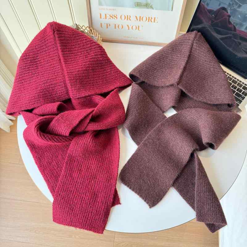 帽子 レディース 秋冬 ウール バラクラバ ニット帽 ネックウォーマー 一体型 防寒 保温 protección para el cuello あったか 婦人 女性用 ワインレッド グレー ベージュ ブラウン ブラック・製品カテゴリ: ニッ...