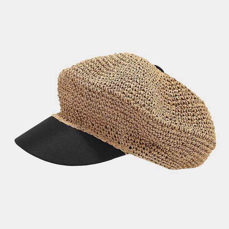 キャップ レディース 手編み 草編み ドックテール マリンキャップ 帽子 ベージュ カーキ 日よけ 紫外線対策 通気性 旅行 普段使い リゾート