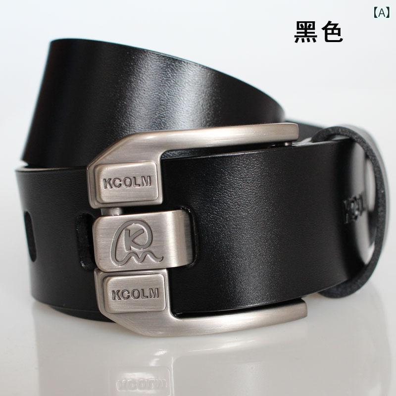 ベルト 男性用 革 牛革 レザー 幅広 大きいサイズ カジュアル 普段使い ブラック コーヒー色