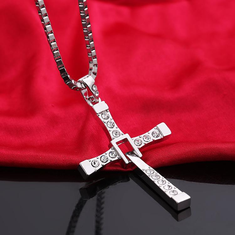 2個セットネックレス メンズ 男性用 ステンレス 鋼 チタン スチール 十字架 クロス ペンダント 51cm 60cm 個性 的 ベネチアンチェーン 電気メッキ 加工 アレルギー対応