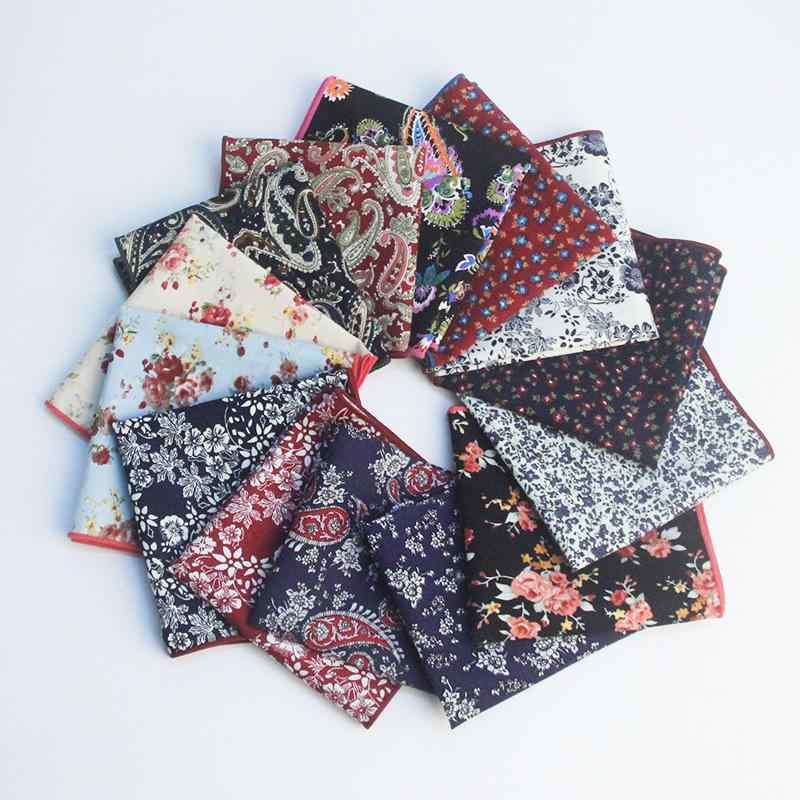 ポケットチーフ 男性用 コットン 花柄 ハンカチーフ ビジネス フォーマル パーティー 結婚式 披露宴 カジュアル