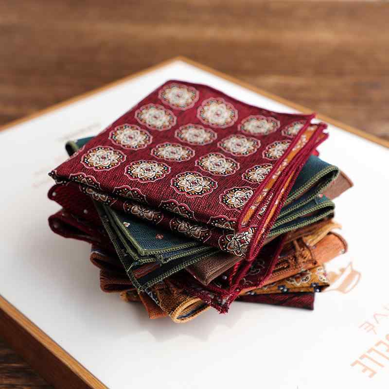 ハンカチ 男性用 スーツ ポケットチーフ ポリエステル 几何柄 ジャカード織