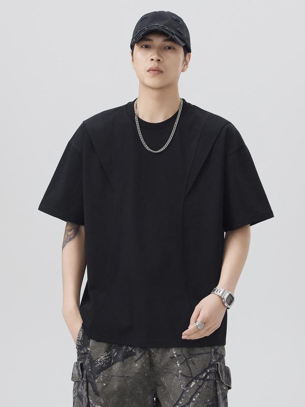 Tシャツ メンズ 男性用 デザイン 接触冷感 半袖 トップス ソロナ混紡 ゆったり カットソー 20代 30代 40代 普段使い 部屋着 リラックス おしゃれ着 ブラウン ホワイト グレー ブラック