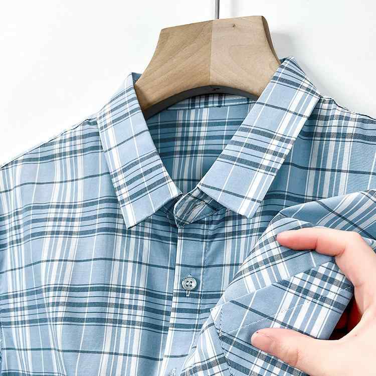 シャツ メンズ 男性用 格子柄 コットン トップス 半袖 普段使い 薄手 接触冷感 吸湿速乾 部屋着・素材: 化繊類混紡.綿96%以上・材質機能: 洗濯機洗い可能・スタイル: 日式復古・版型: 宽松型・領型: 翻領・柄: 格子.印花・厚薄:...