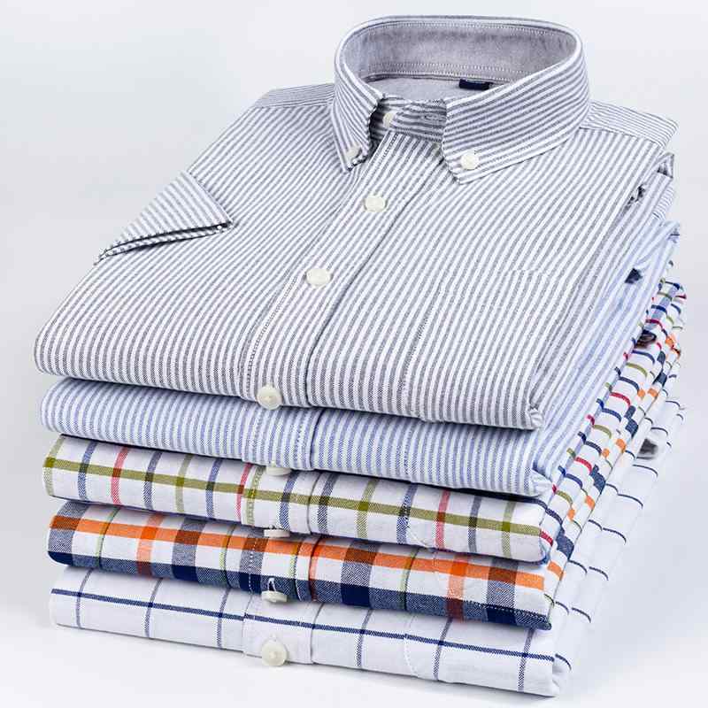 シャツ メンズ 男性用 オックスフォード 半袖 コットン 形態安定 ビジネス カジュアル 普段使い トップス パパ 父の日 プレゼント 綿・素材: 綿・スタイル: 中老年・タイプ: 開衫・版型: 修身型・襟型: 方領・袖丈: 半袖・柄: 無...