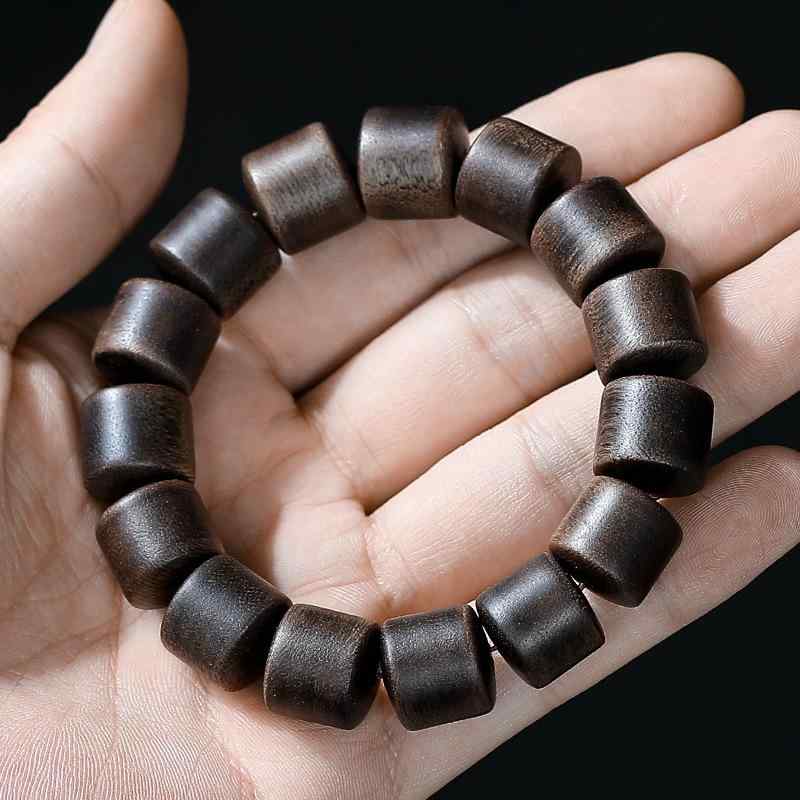 ブレスレット メンズ レディース 奇楠沈香 黒油 文莱棋楠 念珠 数珠 木製 U形 幾何学模様 文芸復古 中国風 アクセサリー