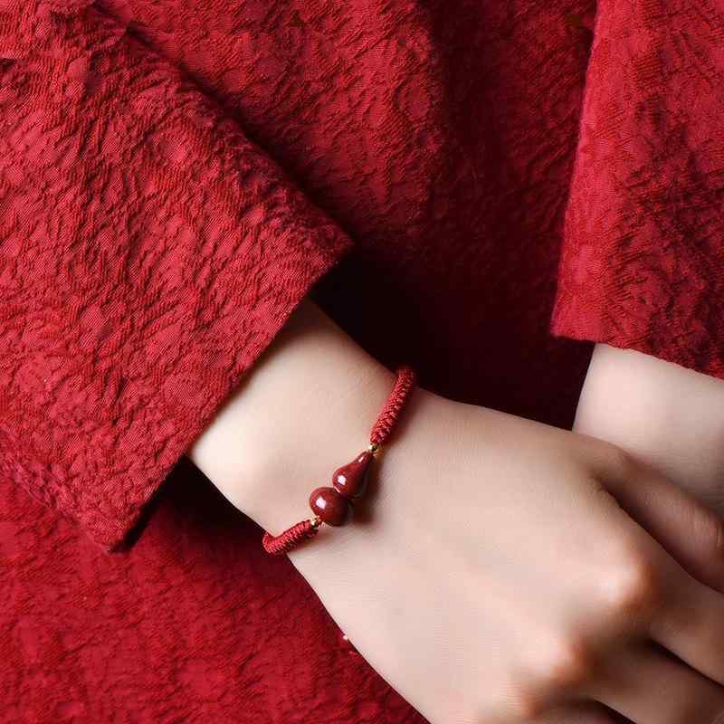 ブレスレット 男女兼用 瓢箪 ひょうたん 赤 黒 お守り 開運 厄除け 手編み・種類: 紅繩・素材: 紅繩・スタイル: エスニック・流行要素: 配列・カラー: 酒紅色, 大紅色, ブラック・対象: 男女兼用・処理: 噴油