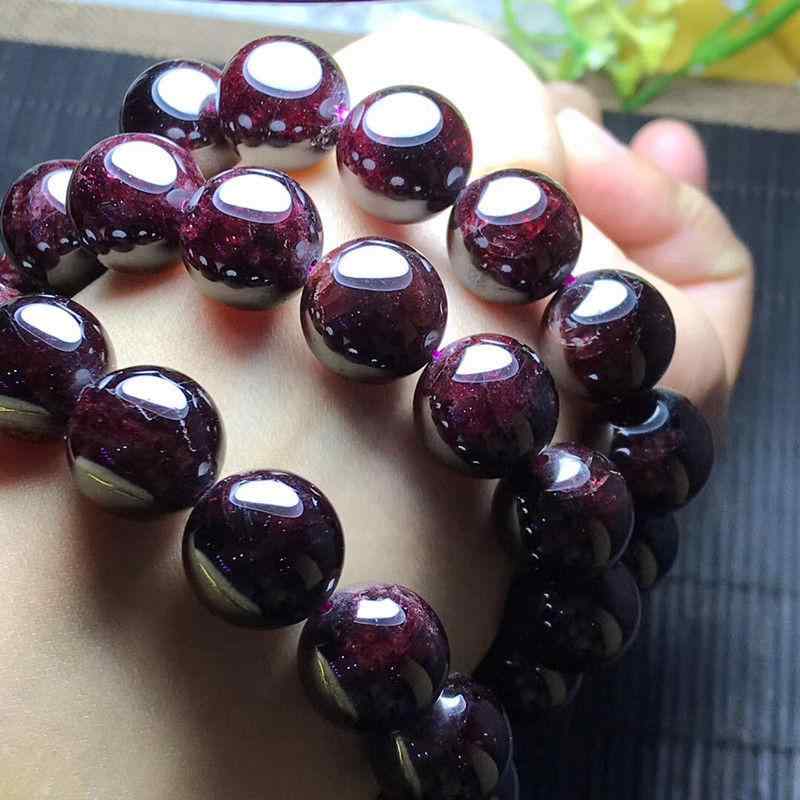 ブレスレット 石 ガーネット 大粒 ブラック レッド 男女兼用 シングル アクセサリー 民族風