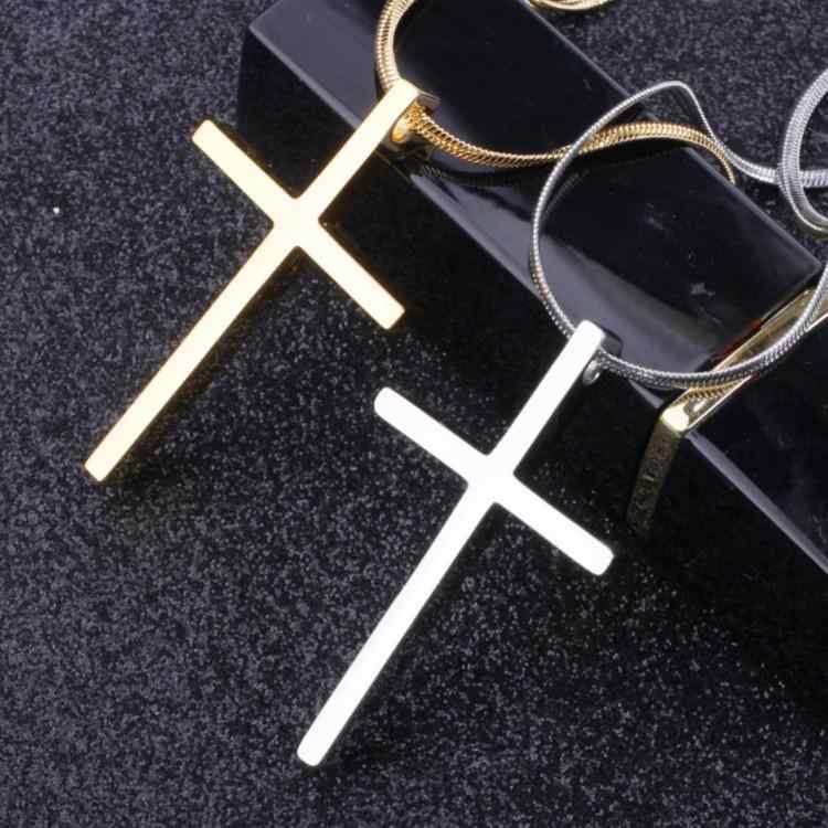 ネックレス メンズ レディース チタン鋼 クロス ペンダント 幾何学模様 スネークチェーン スチールカラー ゴールドカラー ペアネックレス アクセサリー 男女兼用