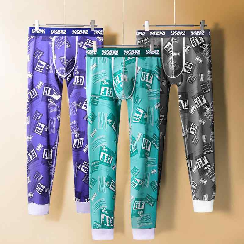 2個セットメンズ 秋用インナー あったか肌着 スパッツ 綿 L XL XXL XXXL パープル系 ダークグリーン系 ダークグレー・素材: 綿・適用性別: 男・パンツ丈: 9分丈・主な素材: 綿95%・色: 紫.墨緑.深灰・サイズ: L.X...