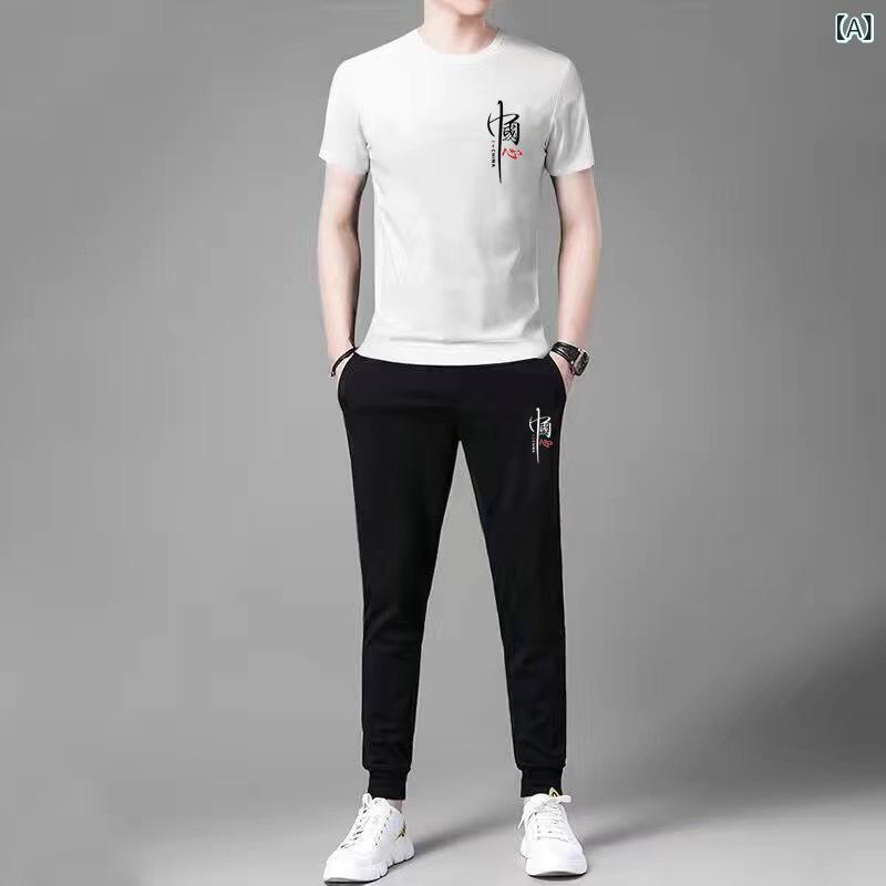 output: ・スタイル: スポーツ・厚さ: 薄手・パンツ丈: ショートパンツ・トップススタイル: Tシャツ・袖丈: 半袖・フード: なし・主な生地: ポリエステル繊維・主な生地の組成: ポリエステル繊維・対象: メンズ・在庫: あり・カ...