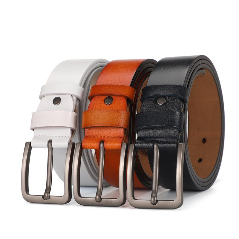 2個セットベルト 男性用 革 レザー 大きいサイズ ウエストベルト 紳士 針 バックル 黒 白 茶色 カジュアル 普段使い 通勤 ・素材: 真皮・皮質: 二層牛革・バックル素材: 合金・バックル形式: ピンバックル・カラー: ブラック, ホ...