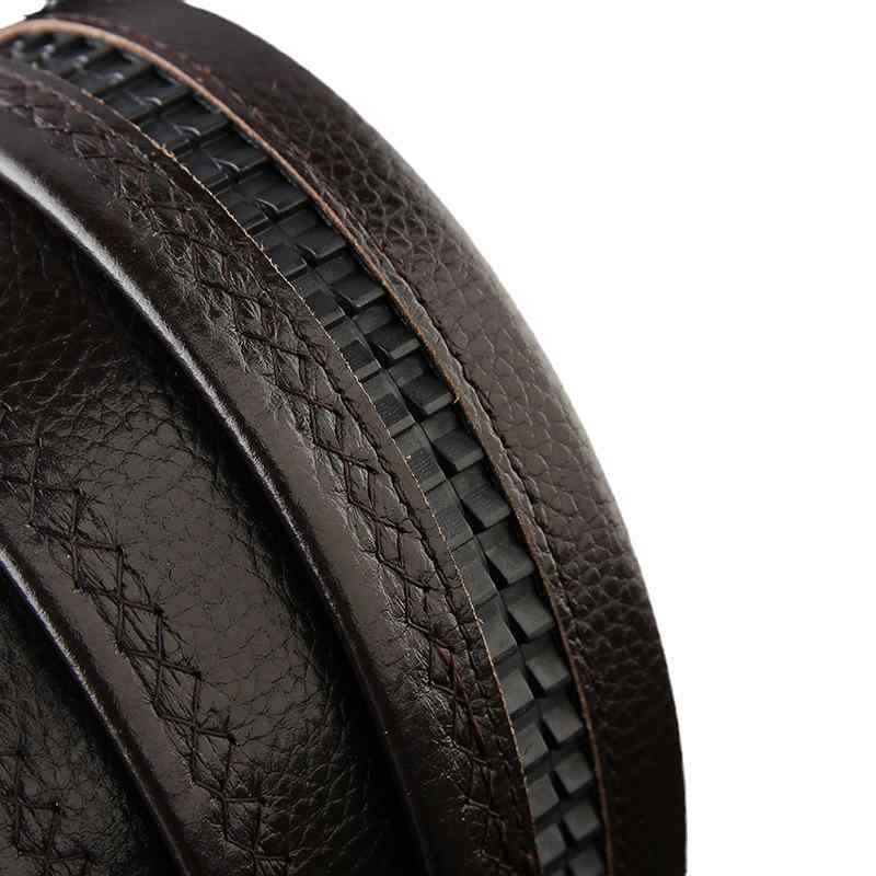 ベルト 男性用 革 オートロック式 バックルなし 交換用 レザー ウエストバンド 3.5cm幅 ブラック ブラウン ビジネス カジュアル スタイル テクスチャード加工 牛革 シンプル 豪華