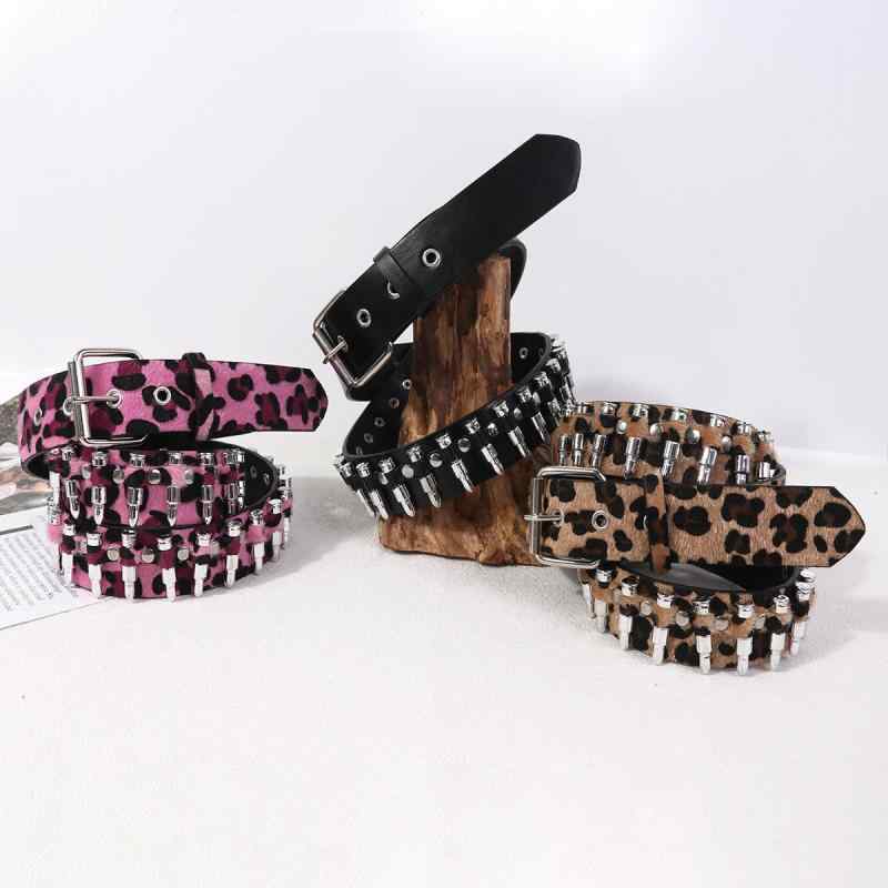 ベルト 男性用 馬毛 ヒョウ柄 パンク風 デニム ウエストベルト 黒 紫 キャメル 普段使い 合金 鋲付き・素材: 仿皮・腰带扣材质: 合金・扣合方式: 针扣・カラー: ブラック, パープル, キャメル・幅: 普通(2-4cm)・長さ: 1...