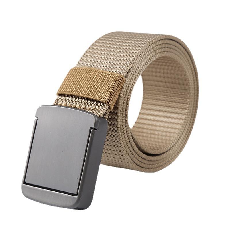 ベルト 男性用 合金製 バックル ナイロン キャンバス カジュアル アウトドア 戦術 ウエストベルト 黒 グレー カーキ アーミーグリーン 紺色 コーヒー色