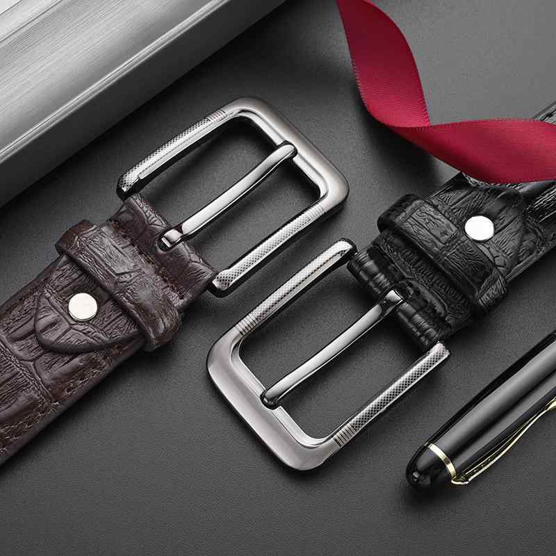 ベルト 男性用 レザーベルト 高見え スタイリッシュ ズボン 普段使い ビジネス カジュアル シンプル 型押し 黒 ブラック 茶色 ブラウン