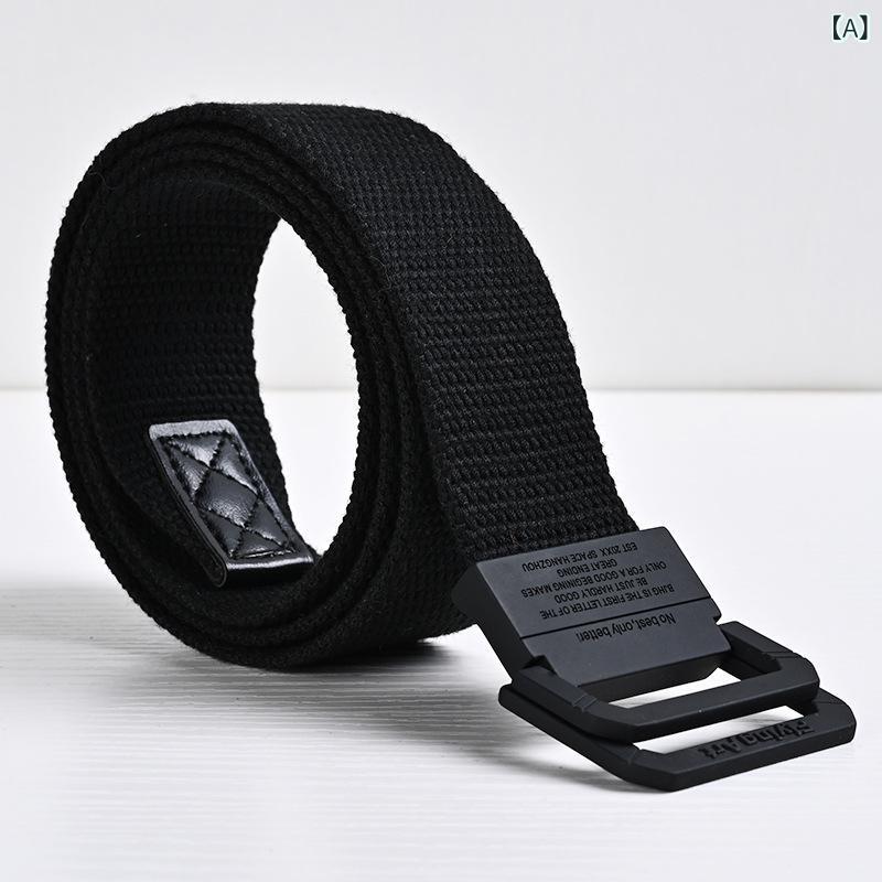 20個セットベルト メンズ レディース キャンバスベルト ダブルリングバックル 男性用 女性用 アレルギー対応 合金 ズボン 作業着 普段使い アウトドア 125cm・素材: 帆布・腰带扣材质: 合金・扣合方式: 双环扣・幅: 普通(2-4...