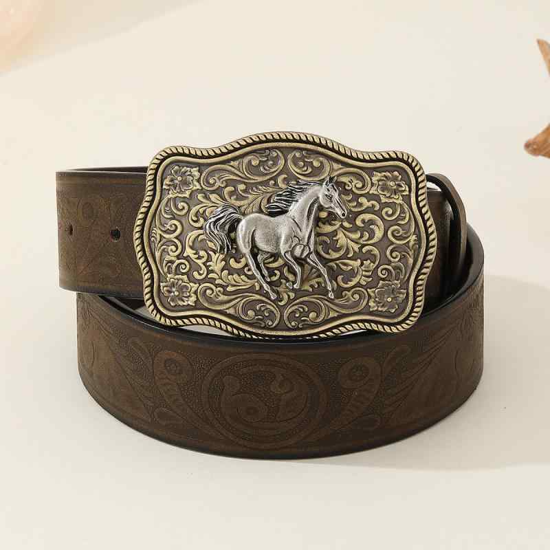 ベルト 男性用 ウエストバンド PUレザー 合金 バックル 彫刻デザイン パンクスタイル ブラウン 幅広 個性 ヒップホップ・素材: PUレザー・ベルトバックルの素材: 合金・バックルの固定方法: スナップボタン・流行の要素: 不規則・幅:...