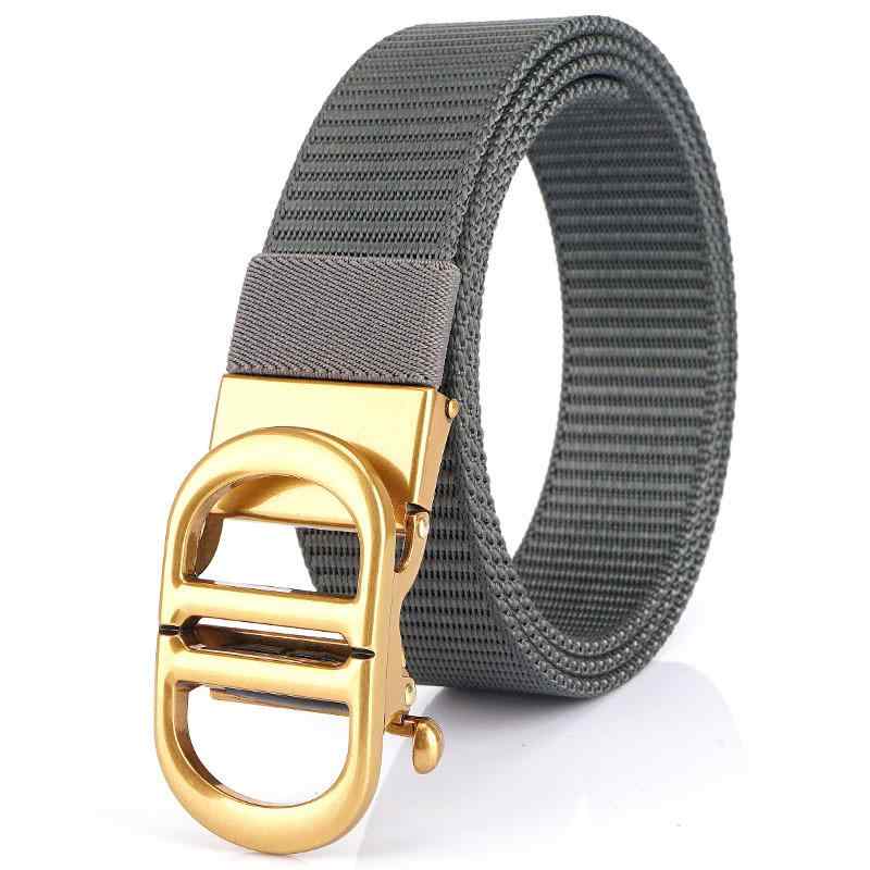 ベルト メンズ レディース 男性用 ナイロンベルト カジュアル 普段使い ウエストベルト 合金バックル 自動ロックバックル ブラック 黒 カーキ ブラウン