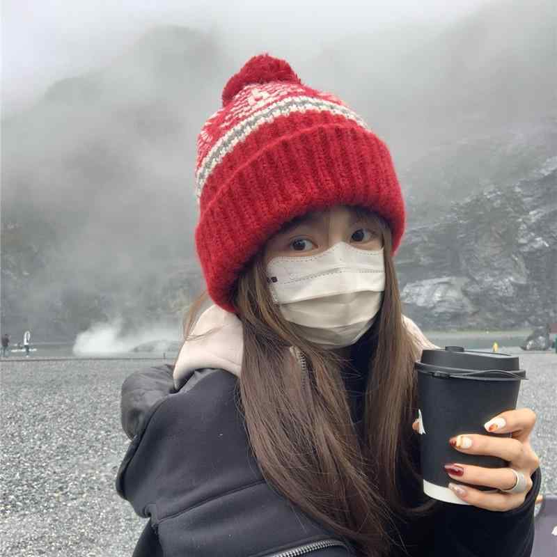 2個セットニット帽 レディース 秋冬 防寒 暖かい 毛糸 帽子 小顔効果 ビーニー 伸縮性 紺色 赤 通勤 カジュアル