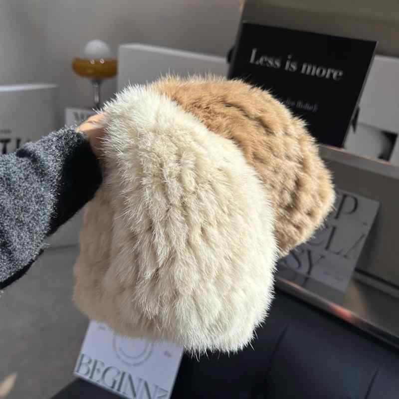ニット帽 レディース 秋冬 兔毛 あったか 防寒 小顔効果 ファー イヤーマフ バケットハット ミルクティー ベージュ オフホワイト グレー ブラック コーヒー ブラウン・製品カテゴリ: ニット帽・適した季節: 冬・帽子のタイプ: 丸型・つ...