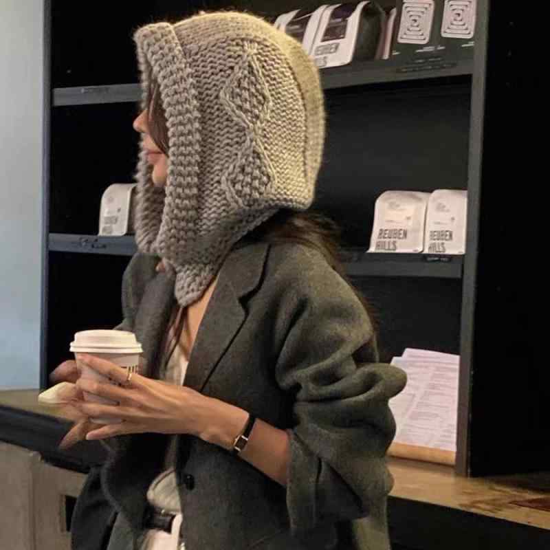 2個セットニット帽 レディース 秋冬 粗編み ネックウォーマー 一体型 ビーニー 保温 防寒 ベージュ ブラック ピンク系 カーキ コーヒー グレー・カテゴリ: ニット帽・適合シーズン: 冬・帽子のタイプ: 丸型・つばのタイプ: つばなし・...