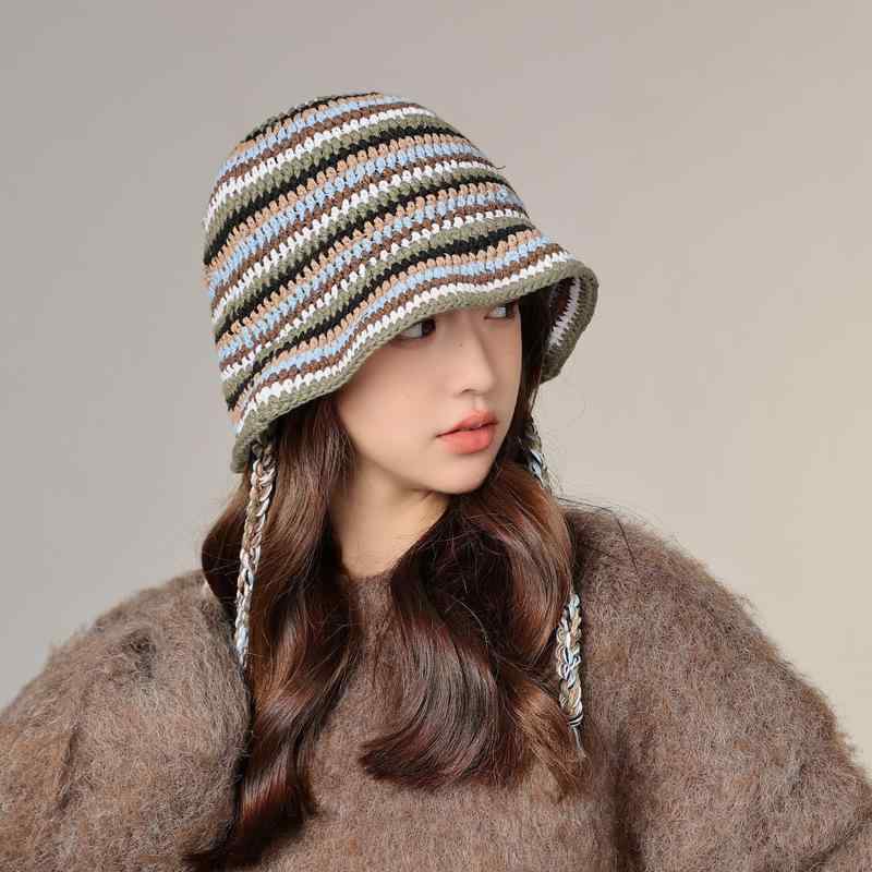 ニット帽 レディース 秋冬 日系 防風 防寒 暖かい ストライプ 帽子 漁夫帽 小顔効果 カジュアル・カテゴリ: フィッシャーマンハット・流行要素: リング.ライン・帽顶款式: 圆顶・帽檐款式: 短檐・カラー: 红黄条纹.绿白条纹・サイズ:...