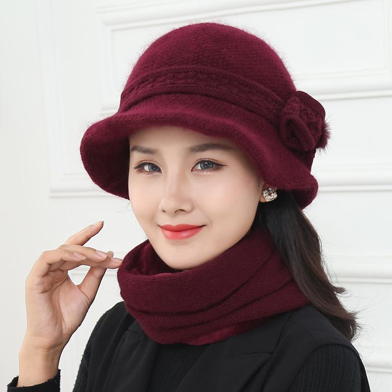 帽子 レディース 秋冬 暖かい 兔毛 ニット帽 お母さん用 厚手 裏起毛 若いお母さん向け ビーニー 防寒 パープル カーキ ブラック ワインレッド