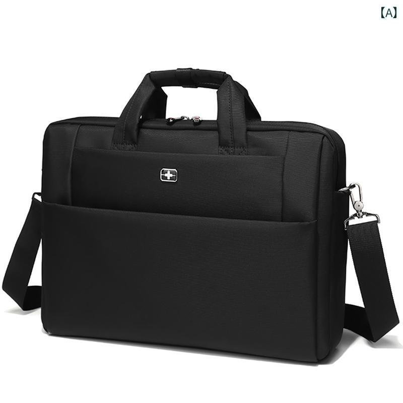 スイス 軍曹 ナイフ コンピュータ バッグ メンズ ポータブル ビジネス トラベル ブリーフケース オックスフォ開閉方法: ジッパーの要素: 車の縫合糸色: 黒内部構造: ジッパー隠しポケット.サンドイッチジッパーバッグ.ID ポケット.コ...