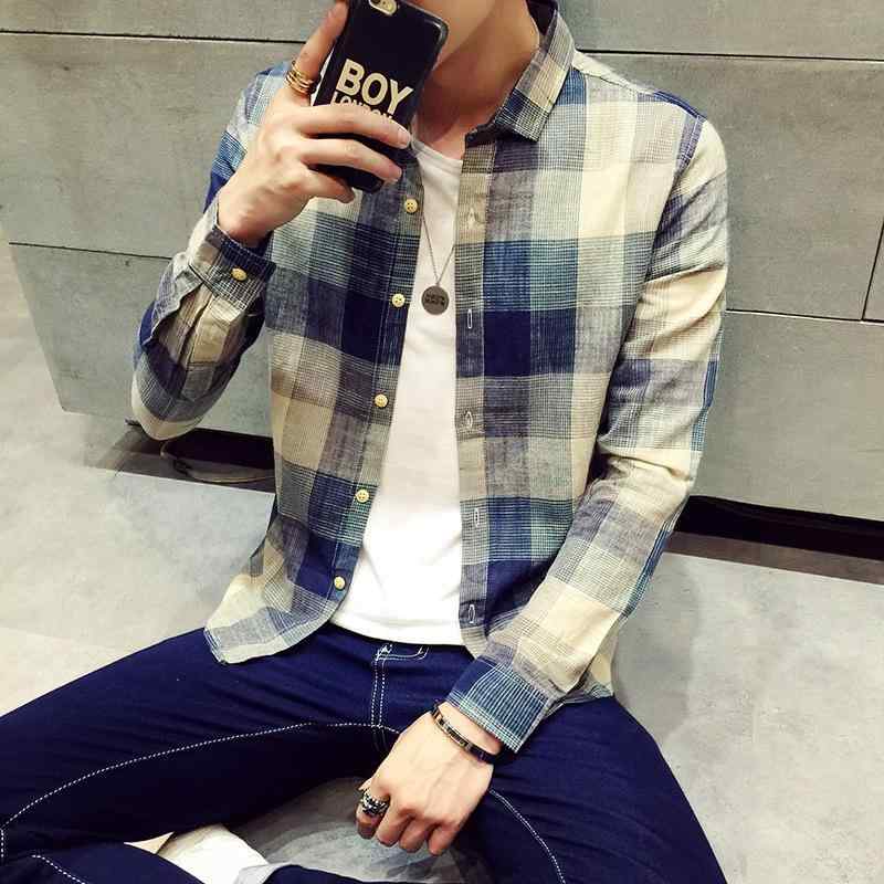 3個セットシャツ メンズ 長袖 チェック柄 コットン カジュアル 男性用 トップス スリム 秋 レッド ブルー货号: AL574518563491