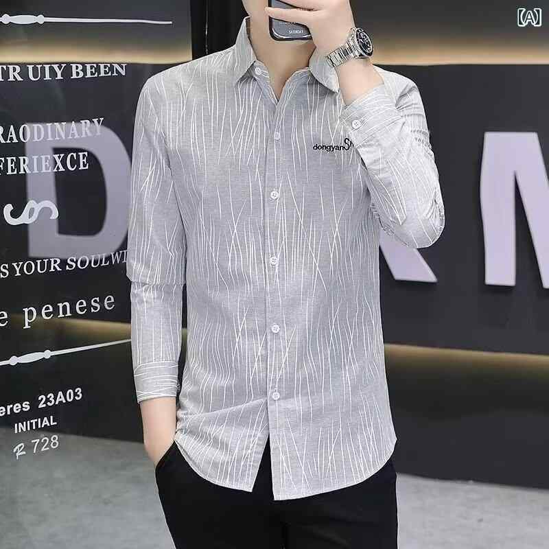 シャツ メンズ 長袖 格子柄 コットン 混紡 薄手 スリム 翻領 カジュアル トップス 普段使い 通勤用 グレー グリーン M L XL 2XL 3XL 4XL 5XL・素材: 綿・素材機能: 洗濯機洗い可能・スタイル: 軽熟.カジュアル・...