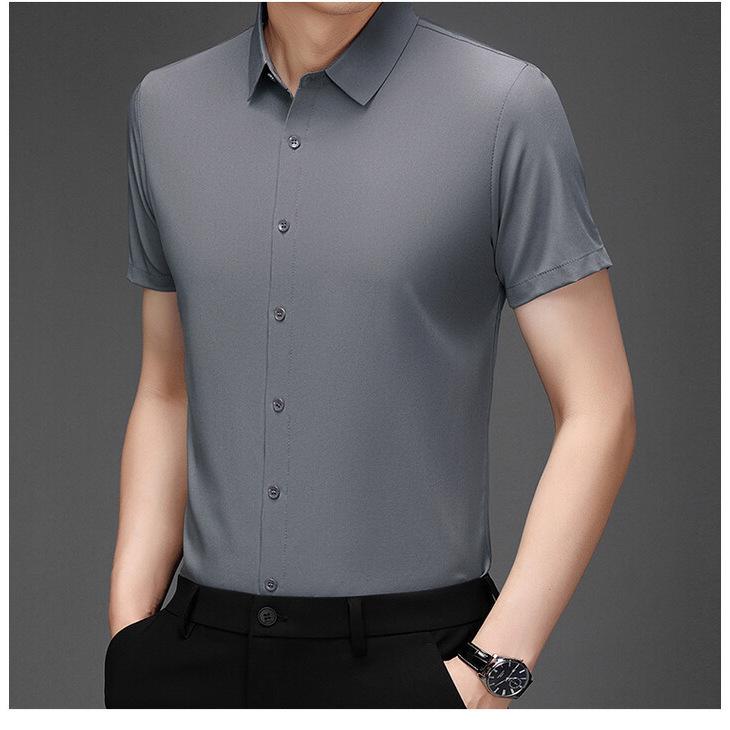 2個セットシャツ メンズ 男性用 半袖 コットン混紡 トップス ビジネス カジュアル 修身 無地 ホワイト ブラック ブルー グレー 形態安定 涼しい クールビズ・生地名: 綿混紡・素材機能: 通気性, 防シワ, 耐摩耗性, 吸湿速乾・生地...