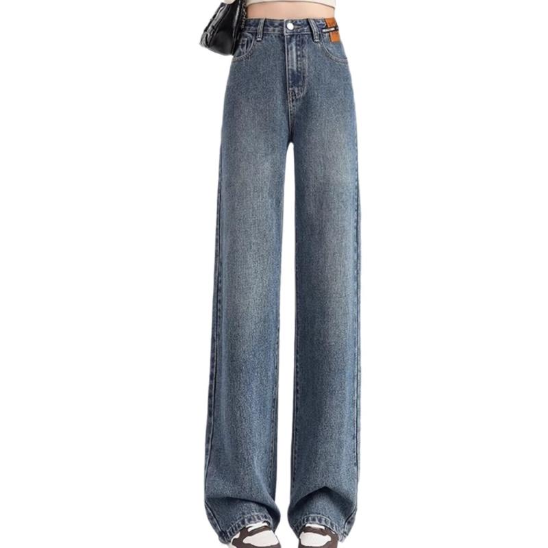 ・素材: 綿.ポリエステル・スタイル: ストレート・パンツ丈: フルレングス・ウエスト: ハイウエスト・・特徴: ポケット・カラー: レトロブルー・サイズ: XS, S, M, L, XL, 2XL・スタイル: ストリート・生地: デニム・...