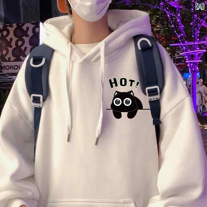 男性用 厚手の 綿 フード 付き スウェット 2025 春秋新 スタイル ゆったり トップス パーカー 流行の メンズアウターウェアフィット感: ゆったりとしたフィット感衣服詳細: プリントベーシックスタイル：販売チャネルの種類: 粋な電子...