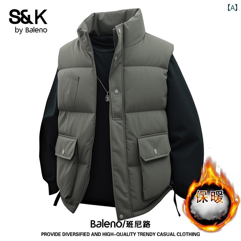 暖かい 作業着 マルチ ポケット コットンベスト メンズ カジュアル ベスト ノースリーブ スタンドカラー 厚手 ジャケット メンズ 防風服装スタイル: ゆったりとしたフィット感ベーシックスタイル：対象者: ティーンエイジャー適用シナリオ:...