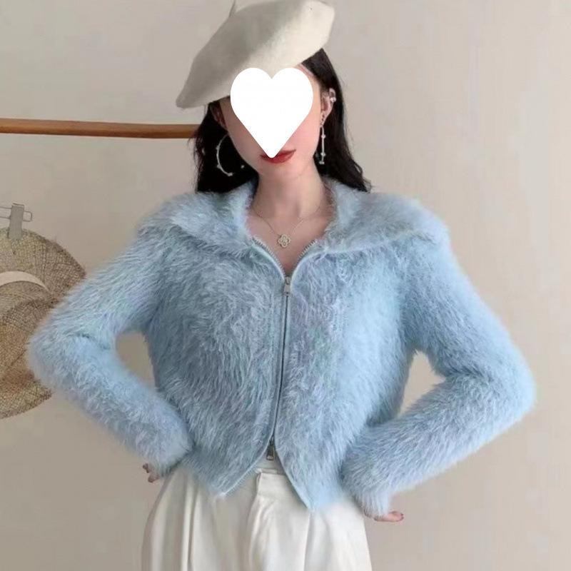 ・素材: 粘胶纤维・スタイル: カーディガン・ネックライン: POLO襟・袖丈: 長袖・袖: レギュラー袖・デザイン: ジッパー・カラー: ホワイト, ブラック, ピンク, イエロー, スカイブルー・サイズ: フリーサイズ・テイスト: エレ...