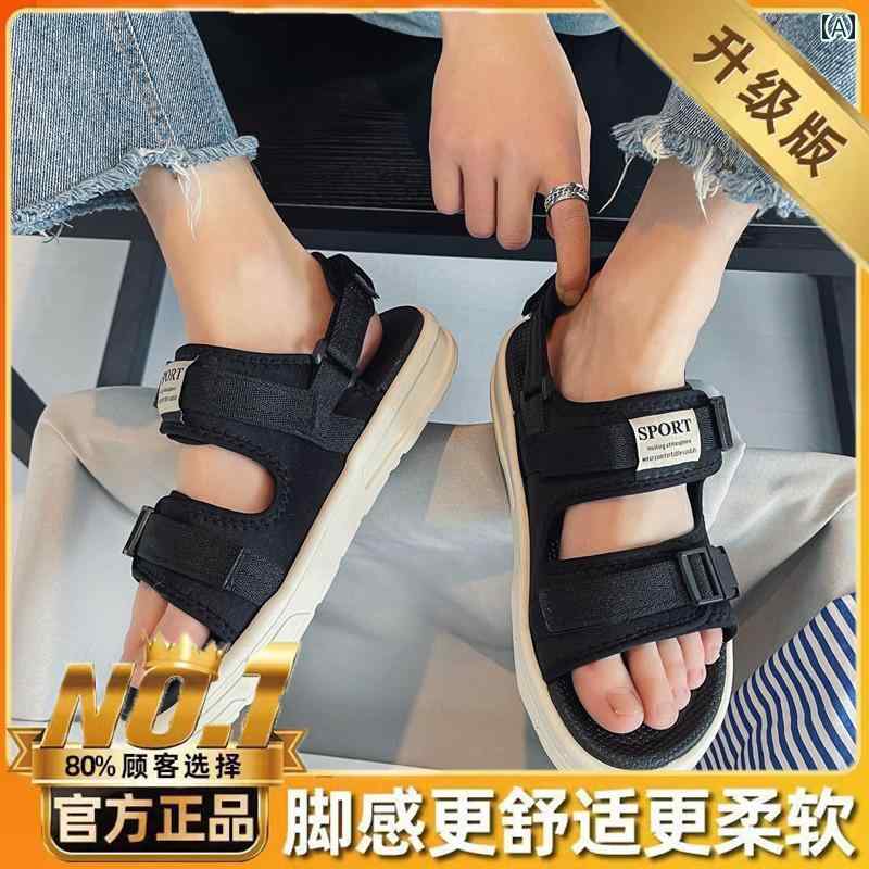 サンダル メ ンズ 2025 夏 スポーツ 滑り止め メンズ ビーチ シューズ 運転 ベトナム 厚底 ティーンエイジャー.オシャレデザインスタイル: 向けスタイル：韓国版の要素：プレーンサイズ: 35 42 40 45 37 43 36 3...