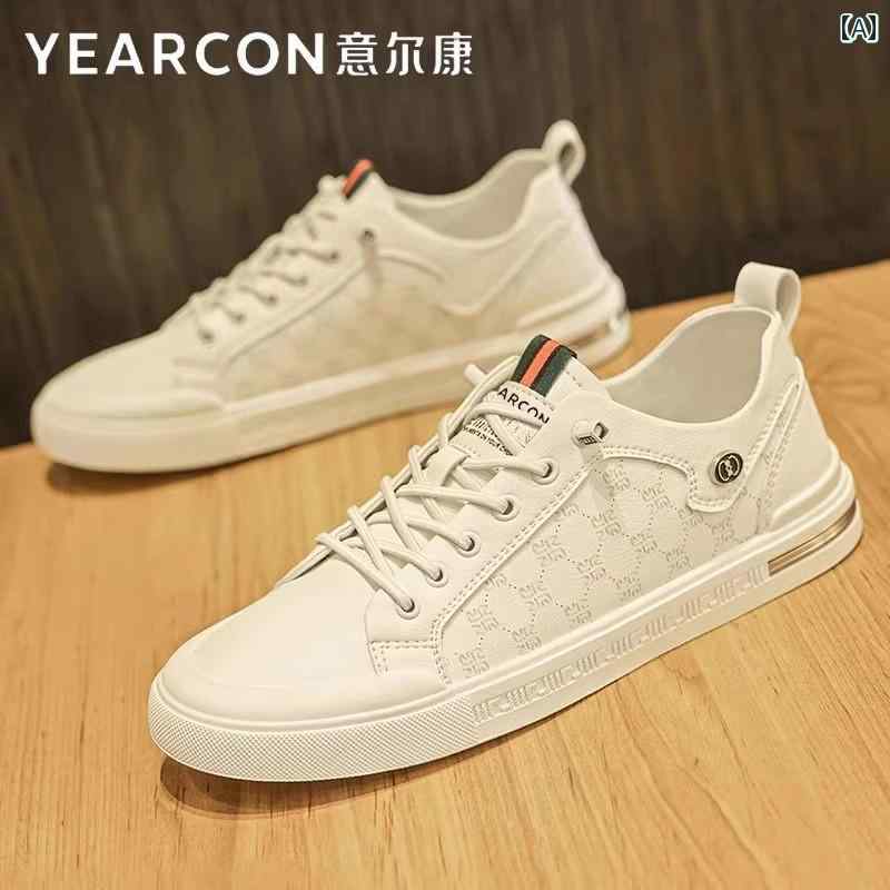 メンズシューズ 春秋 2025 ホット スタイル 夏 通気性 豪華 ホワイト シューズ メンズカジュアル.カラフルカラーオシャレデザインの要素：縫い糸区分スタイル: 日常のレジャーアッパーライニング素材：マイクロファイバーサイズ: 42 4...