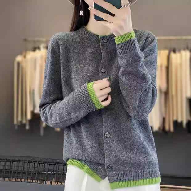 ・生地: ポリエステル・主な素材: ポリエステル・柄: 拼色・厚さ: 薄手・組み合わせ: 単品・スタイル: カーディガン・フィット: ゆったり・袖のタイプ: ノースリーブ・襟の形: 襟なし・袖丈: 長袖・流行の要素: リブ・着丈: 普通(5...